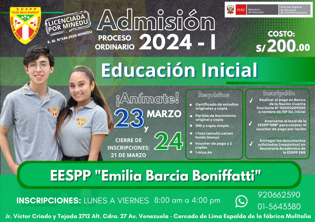 Proceso Ordinario – Admisión 2024 – I